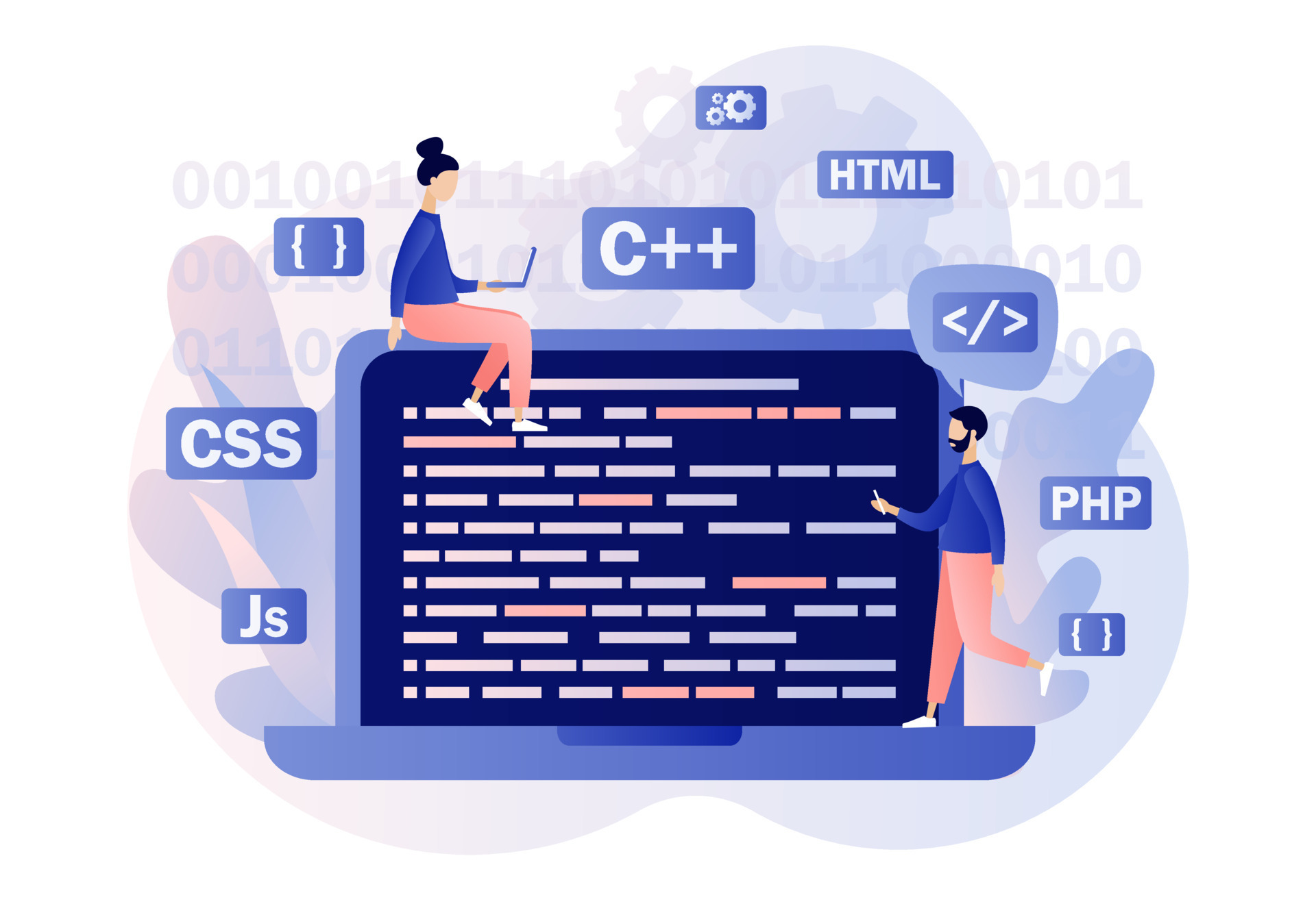 Tiny People Programmer Or Developer Create Code Programming Language Programming And