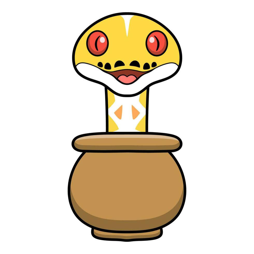 Cute amelanistic reticulated python cartoon inside the pot 23628472 ...