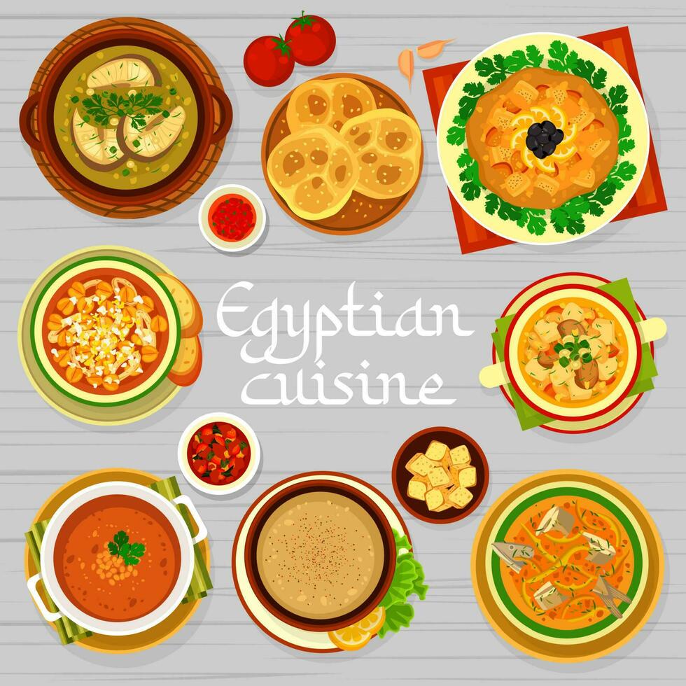 Egyptian cuisine restaurant menu page cover 23628709 Vector Art at Vecteezy