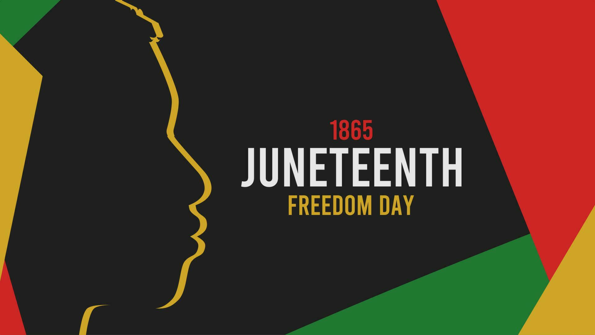 african american juneteenth greeting with red, yellow, and green ...