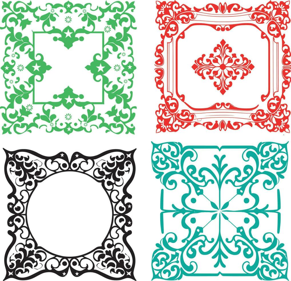 Decorative Vector Frames And Borders Design With Vintage Floral Ornament 23633077 Vector Art At