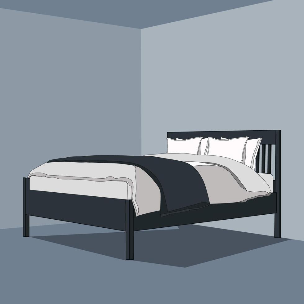Bed in Empty Room Vector 23633286 Vector Art at Vecteezy Bed in Empty Room Vector 23633286 Vector Art at Vecteezy