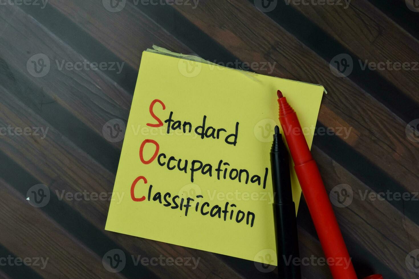 SOC - Standard Occupational Classification write on sticky notes ...