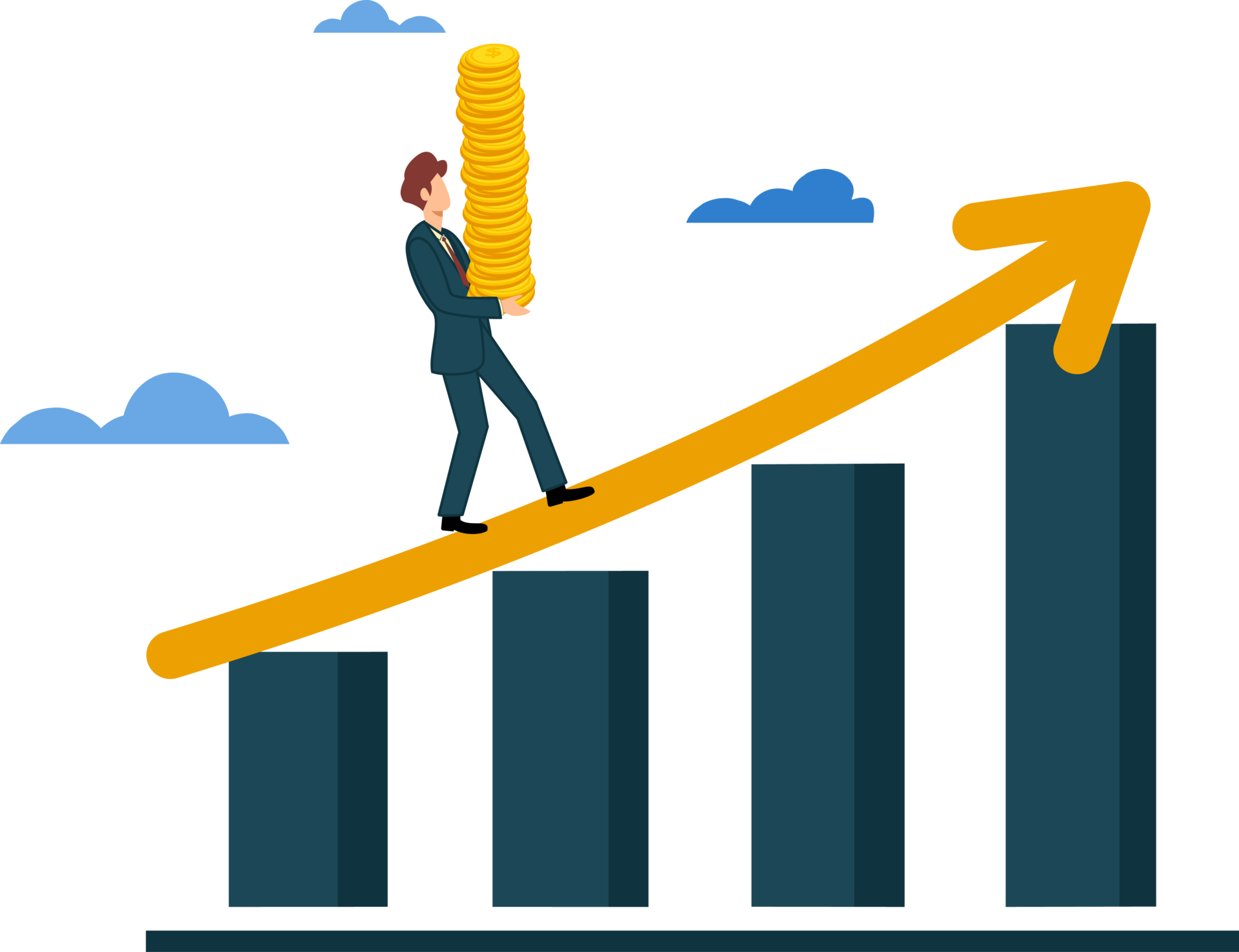 increase revenue income investment profit growing. businessman carrying ... increase revenue income investment profit growing. businessman carrying ...