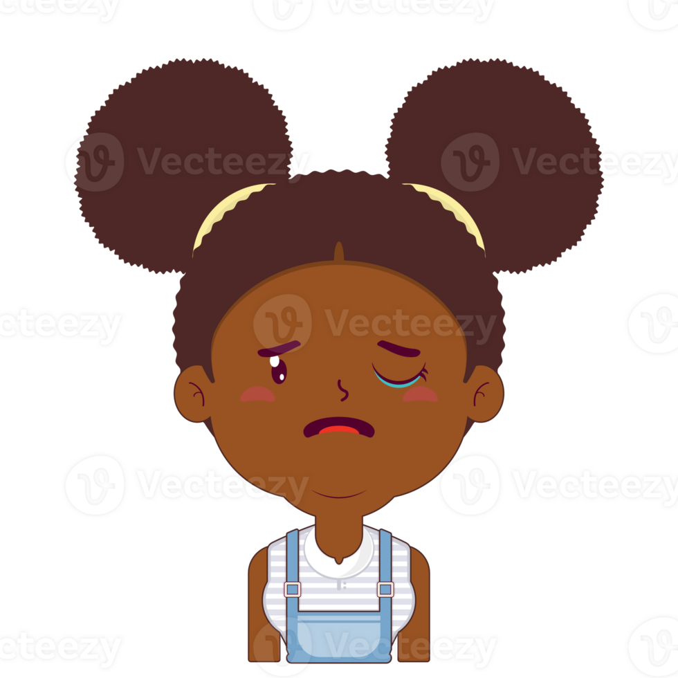 african american girl crying and scared face cartoon cute 23638653 PNG
