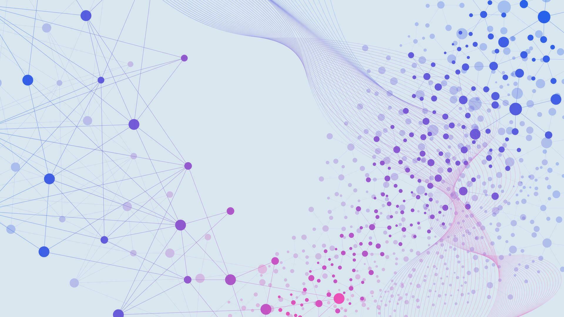 Abstract Molecular Structure With Dots And Lines Connection And Wave