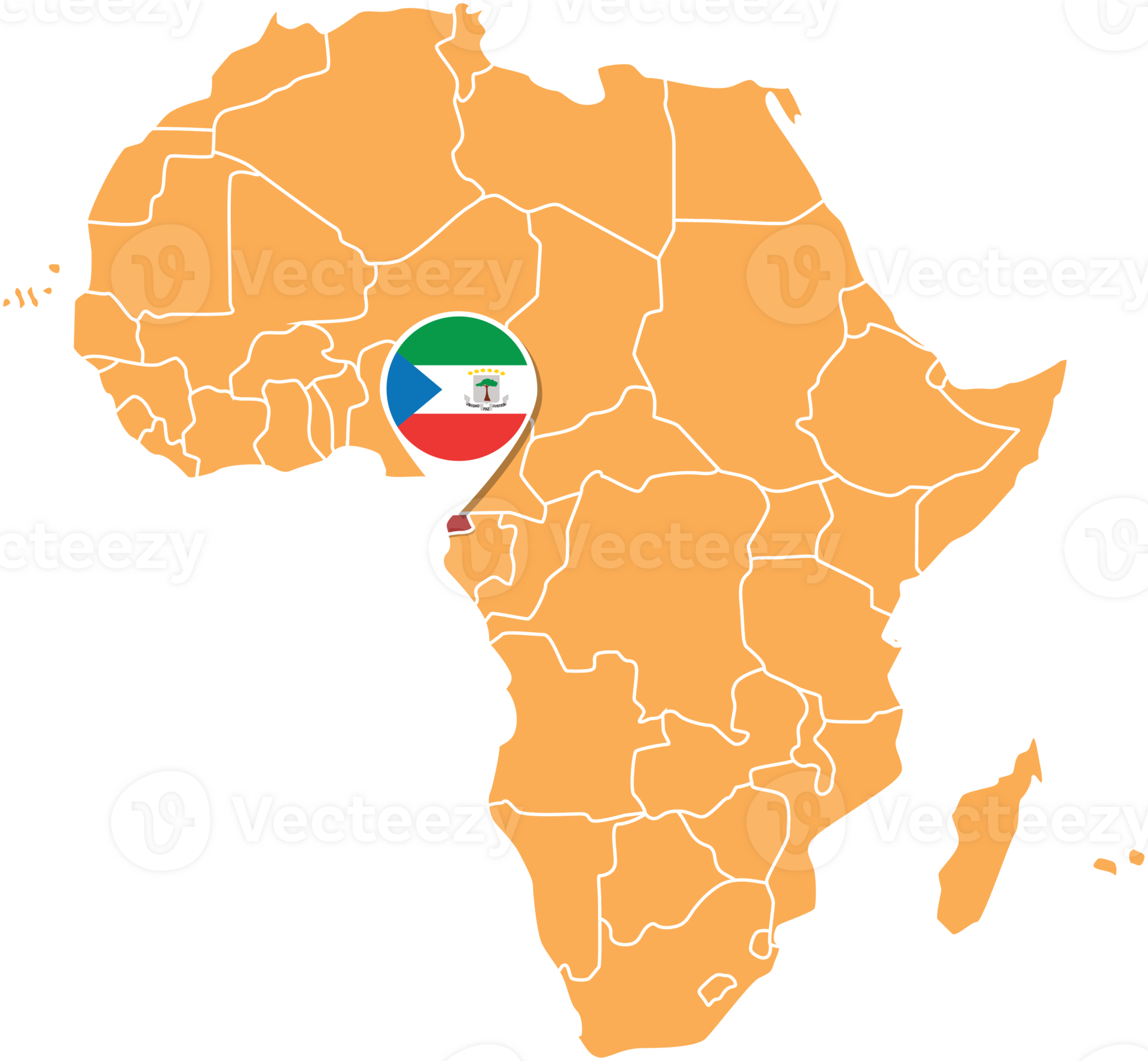 carte de la guinée équatoriale en afrique, icônes indiquant l ... carte de la guinée équatoriale en afrique, icônes indiquant l ...