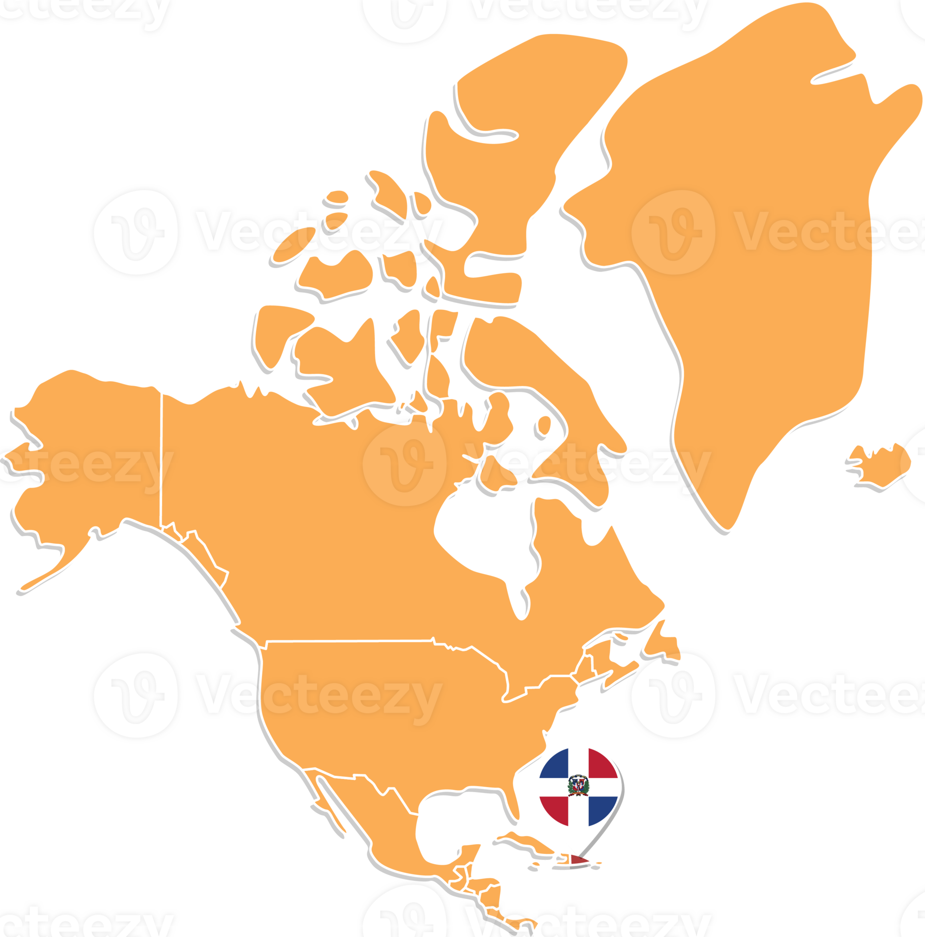 Dominican Republic map in North America, Icons showing Dominican ... Dominican Republic map in North America, Icons showing Dominican ...