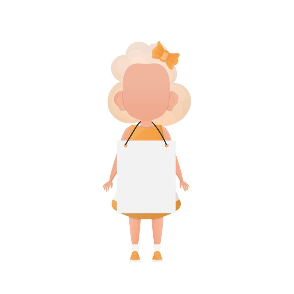 un pequeño niña con un rancio póster y un sitio para tu texto. diseño ... un pequeño niña con un rancio póster y un sitio para tu texto. diseño ...