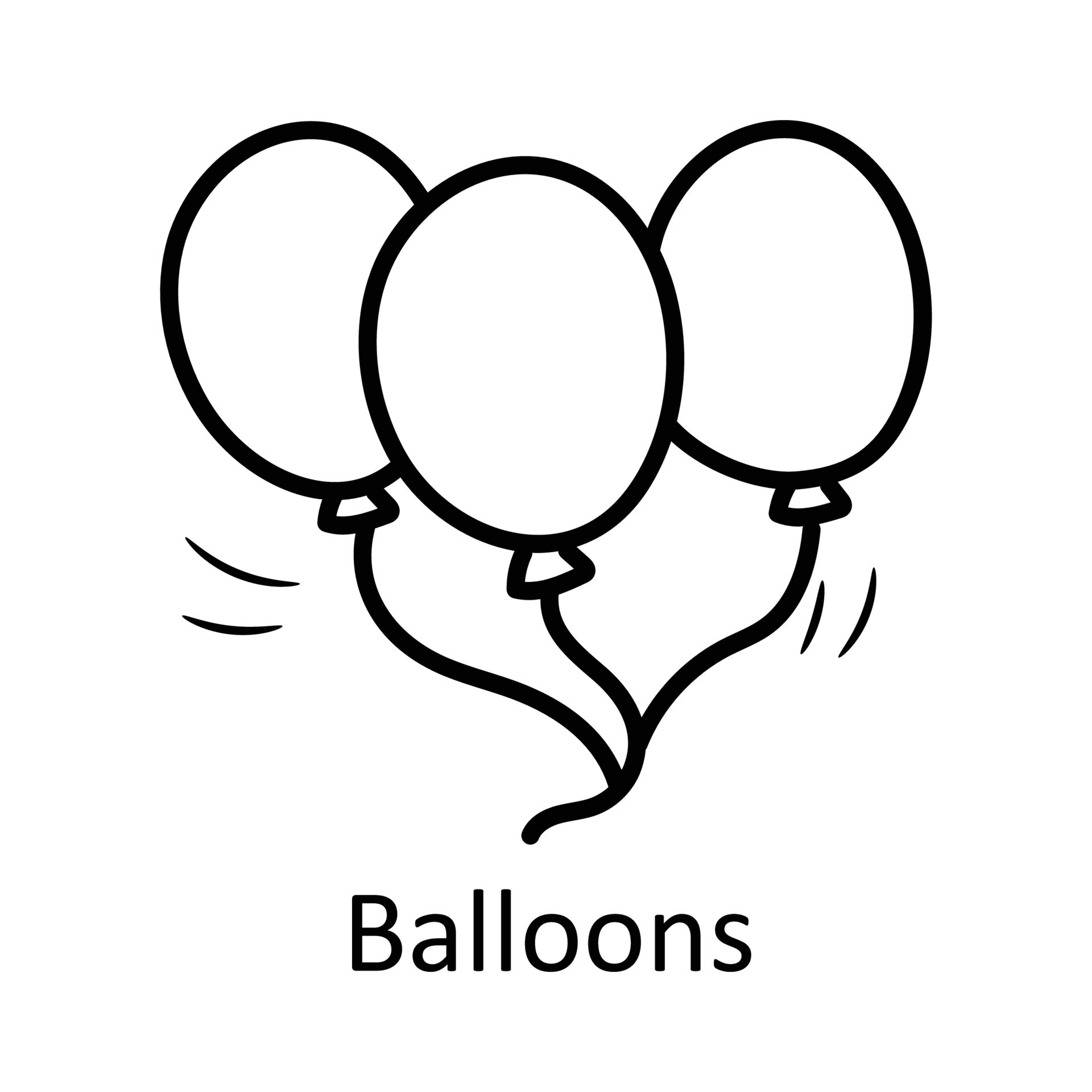 Balloons Vector Outline Icon Design Illustration Toys Symbol On White Background Eps 10 File