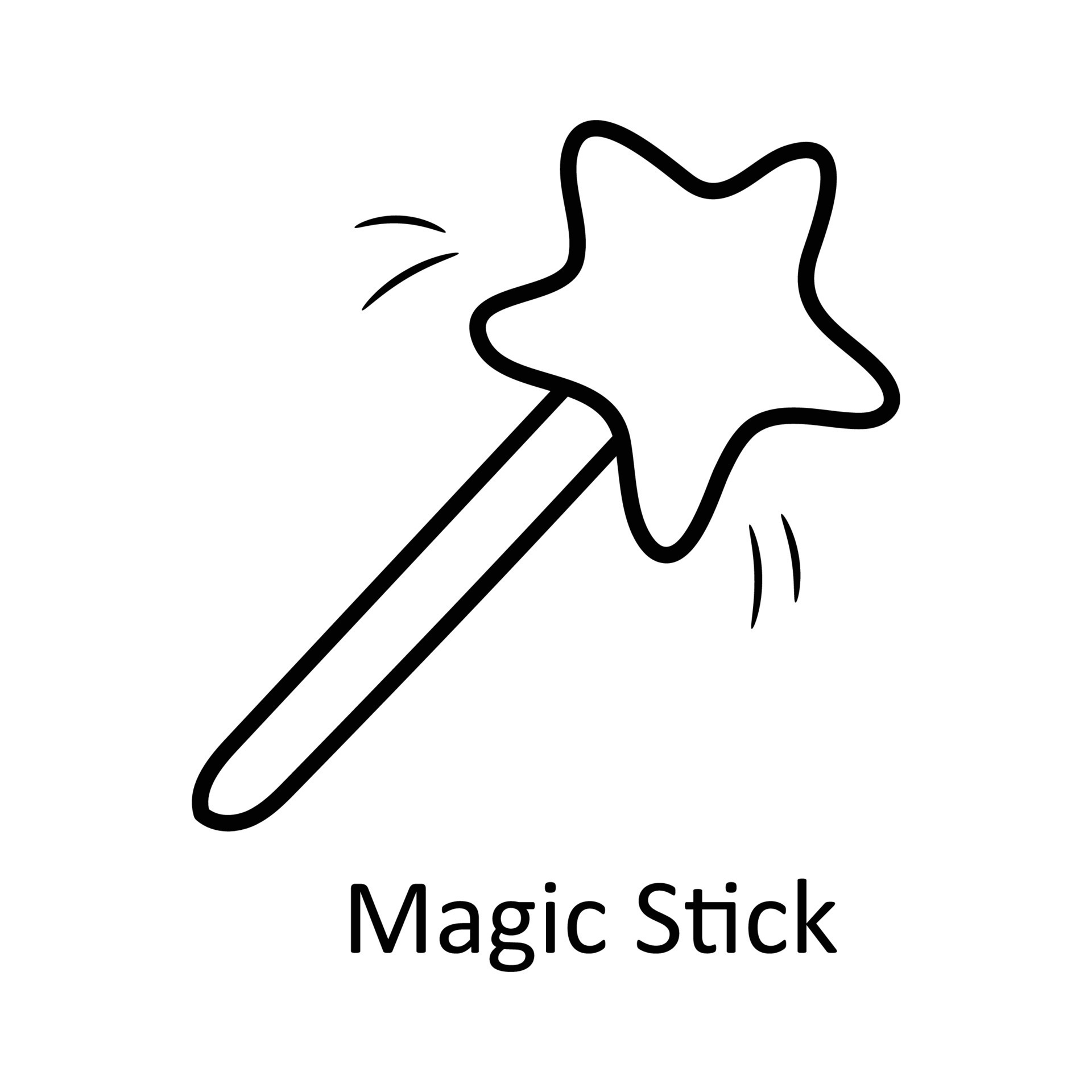 Magic Stick Vector Outline Icon Design Illustration Toys Symbol On White Background Eps 10 File