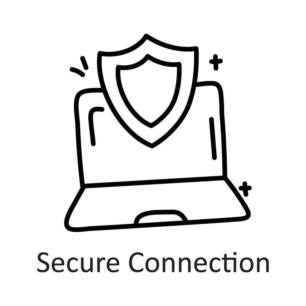 Secure Connection vector outline Icon Design illustration ...
