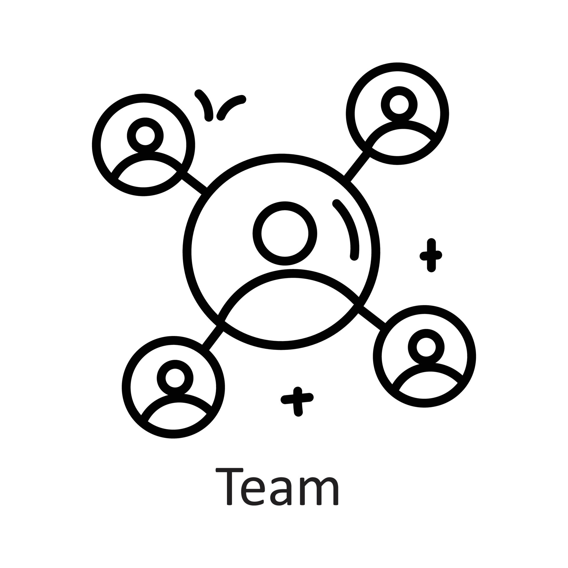 Team Vector Outline Icon Design Illustration Communication Symbol On