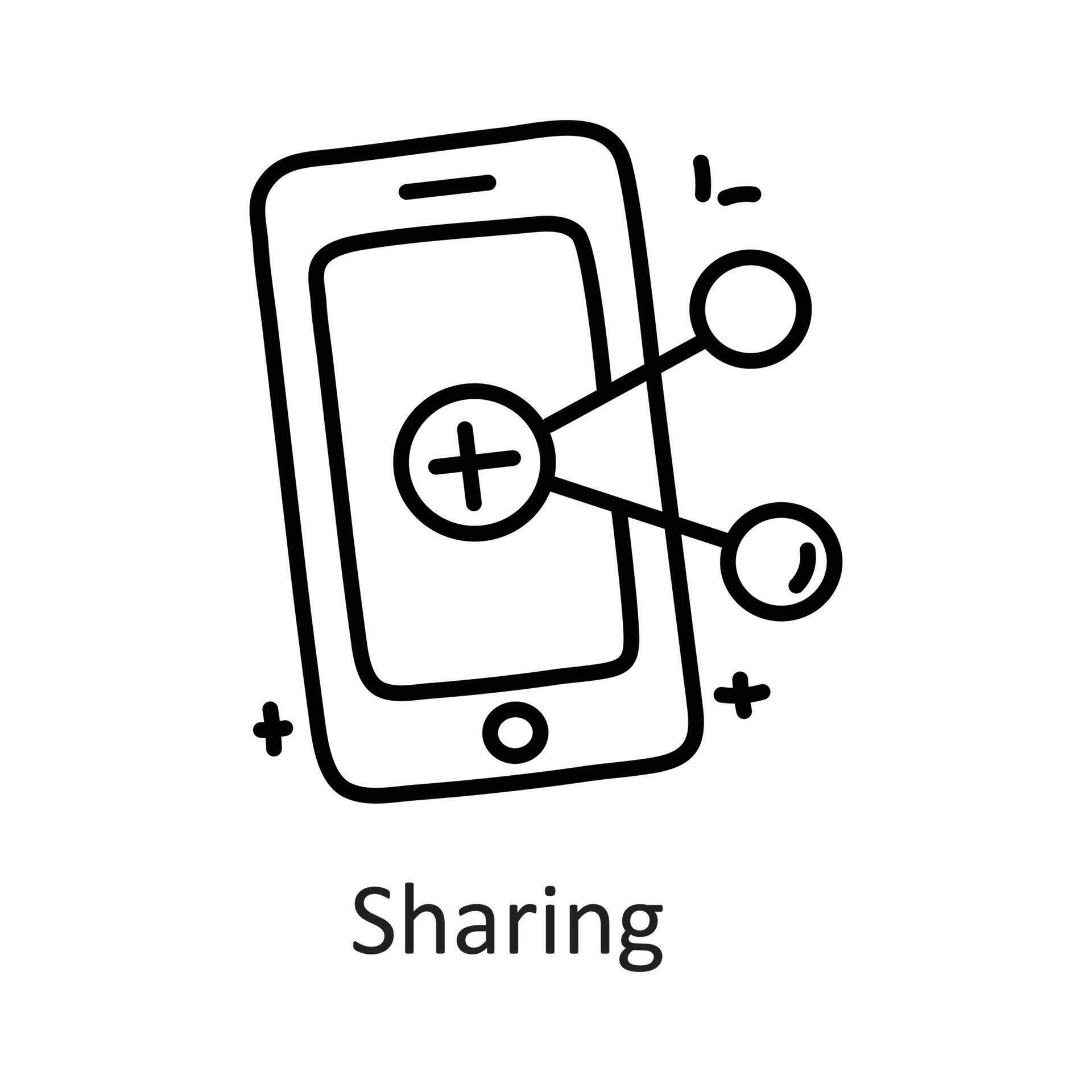 Sharing Vector Outline Icon Design Illustration Communication Symbol On White Background Eps 10