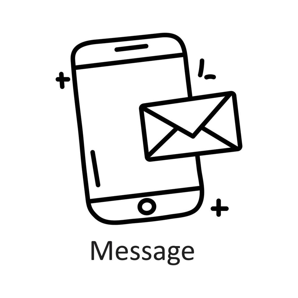 Message Vector Outline Icon Design Illustration Communication Symbol