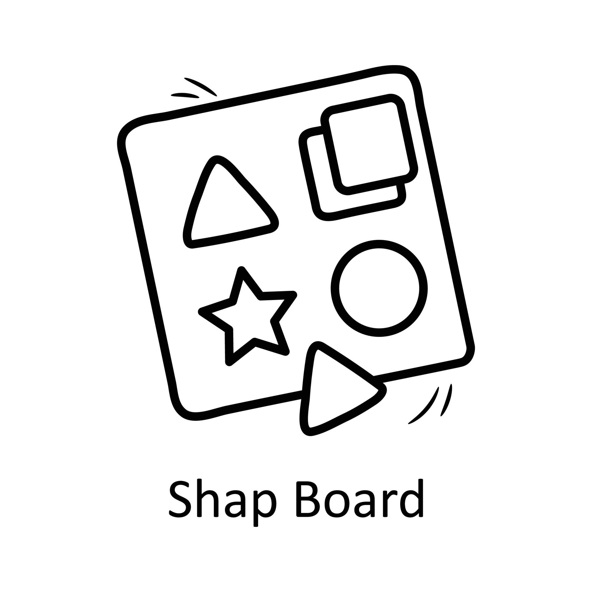 Shape Board Vector Outline Icon Design Illustration Toys Symbol On White Background Eps 10 File