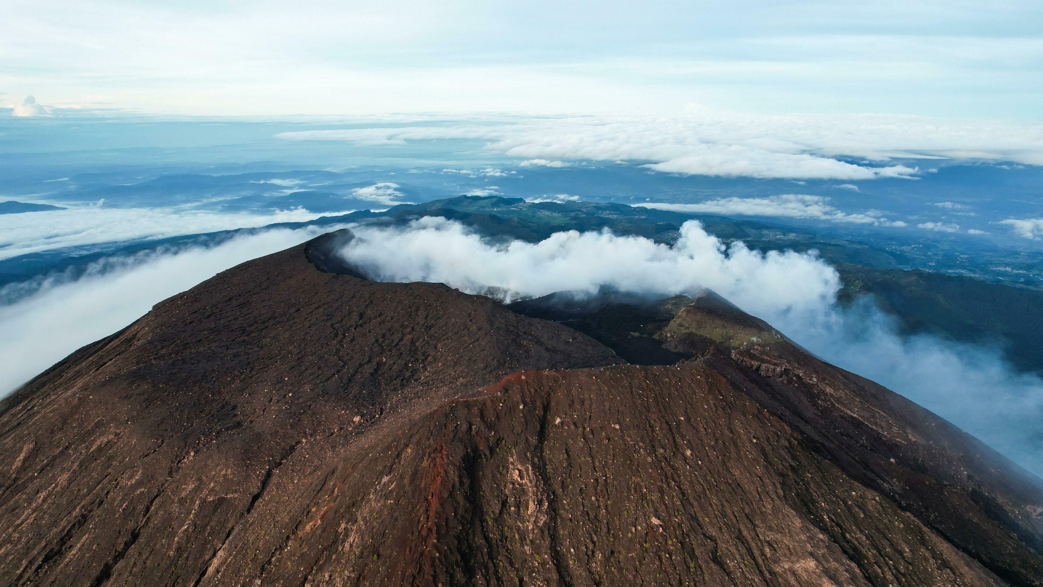 Aerial view of Mount Slamet or Gunung Slamet is an active stratovolcano ... Aerial view of Mount Slamet or Gunung Slamet is an active stratovolcano ...