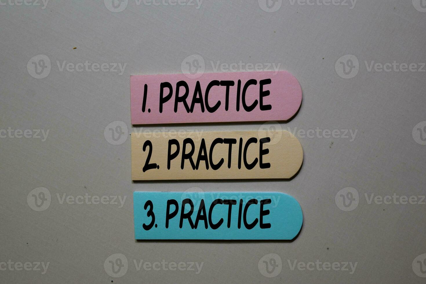 Practice. Practice. Practice write on sticky notes isolated on the ...