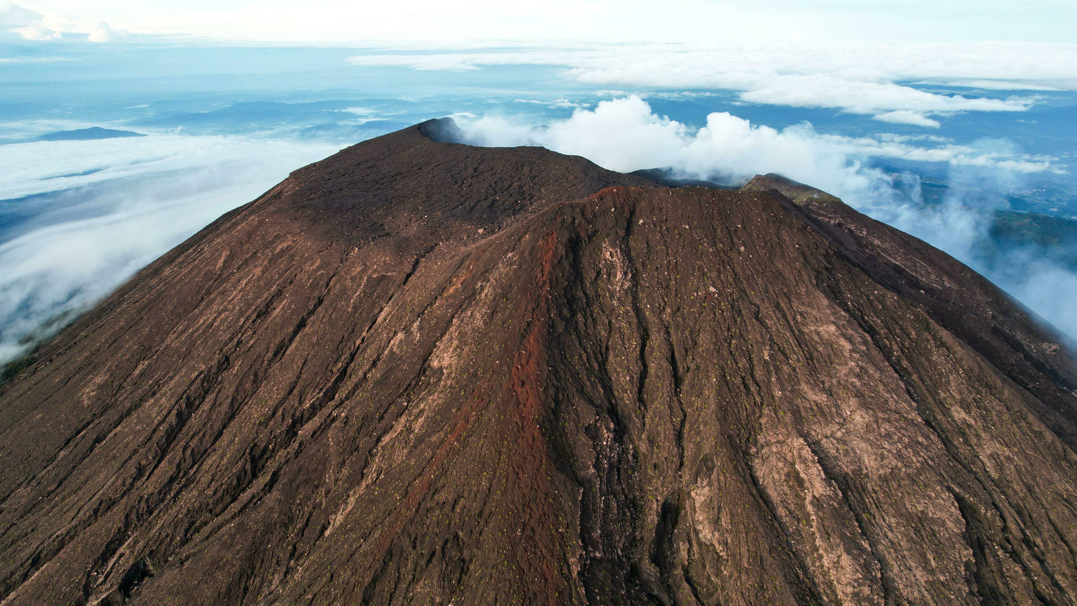 Aerial view of Mount Slamet or Gunung Slamet is an active stratovolcano ... Aerial view of Mount Slamet or Gunung Slamet is an active stratovolcano ...