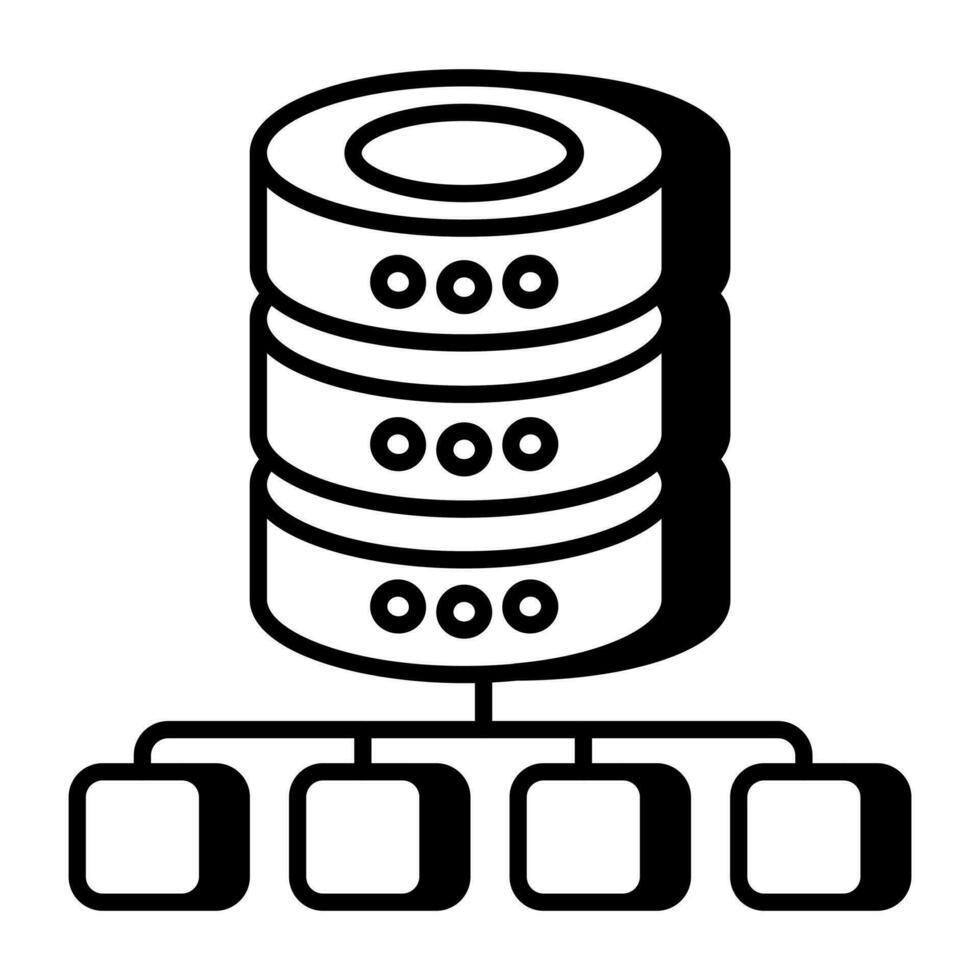 An icon design of database network 23648074 Vector Art at Vecteezy