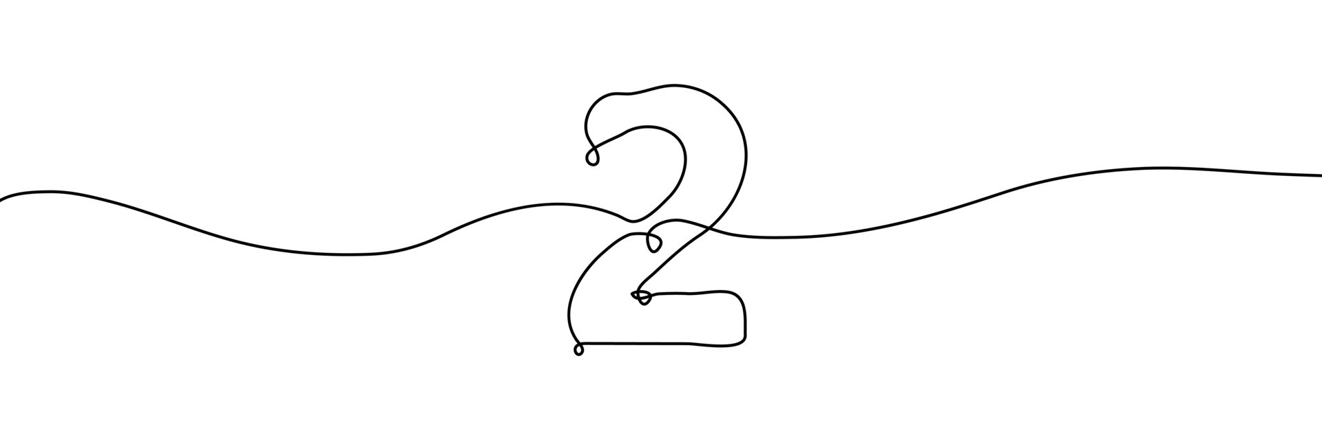 Number In Continuous Line Drawing Style Line Art Of Number Vector