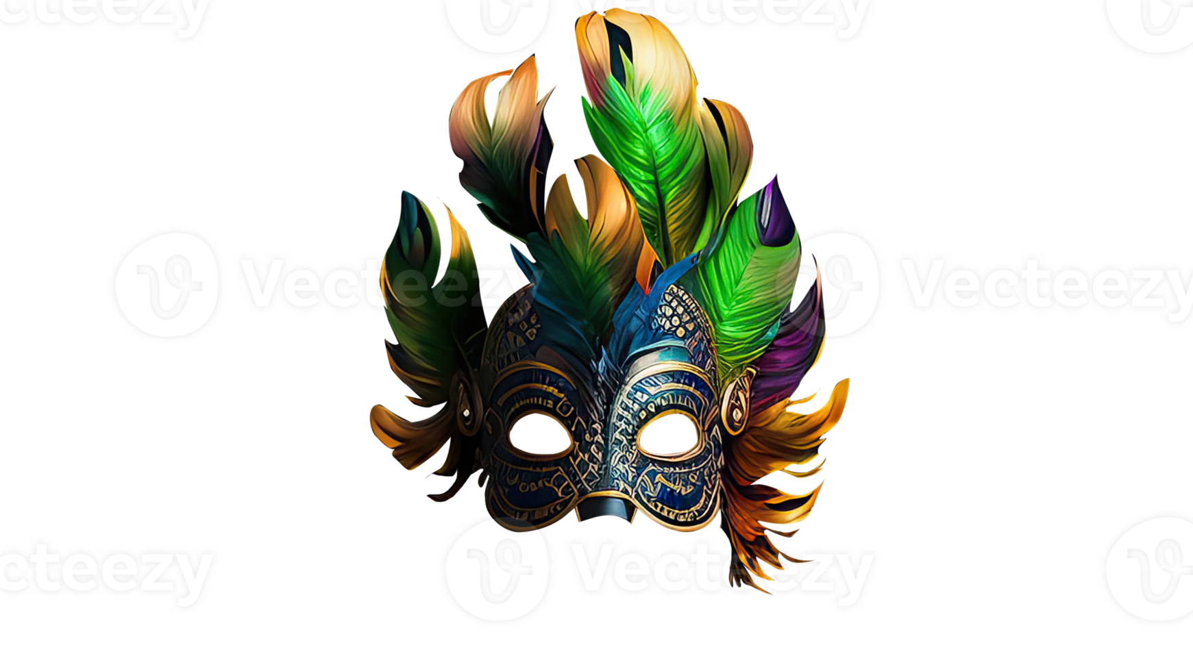 3d Render Of Multicolored Fantasy Feather Mask Icon 23651156 Png
