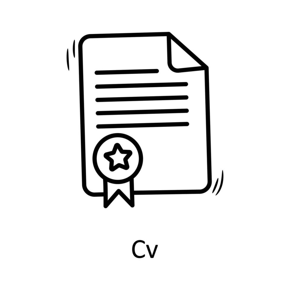 Cv Vector Outline Icon Design Illustration Business Symbol On White