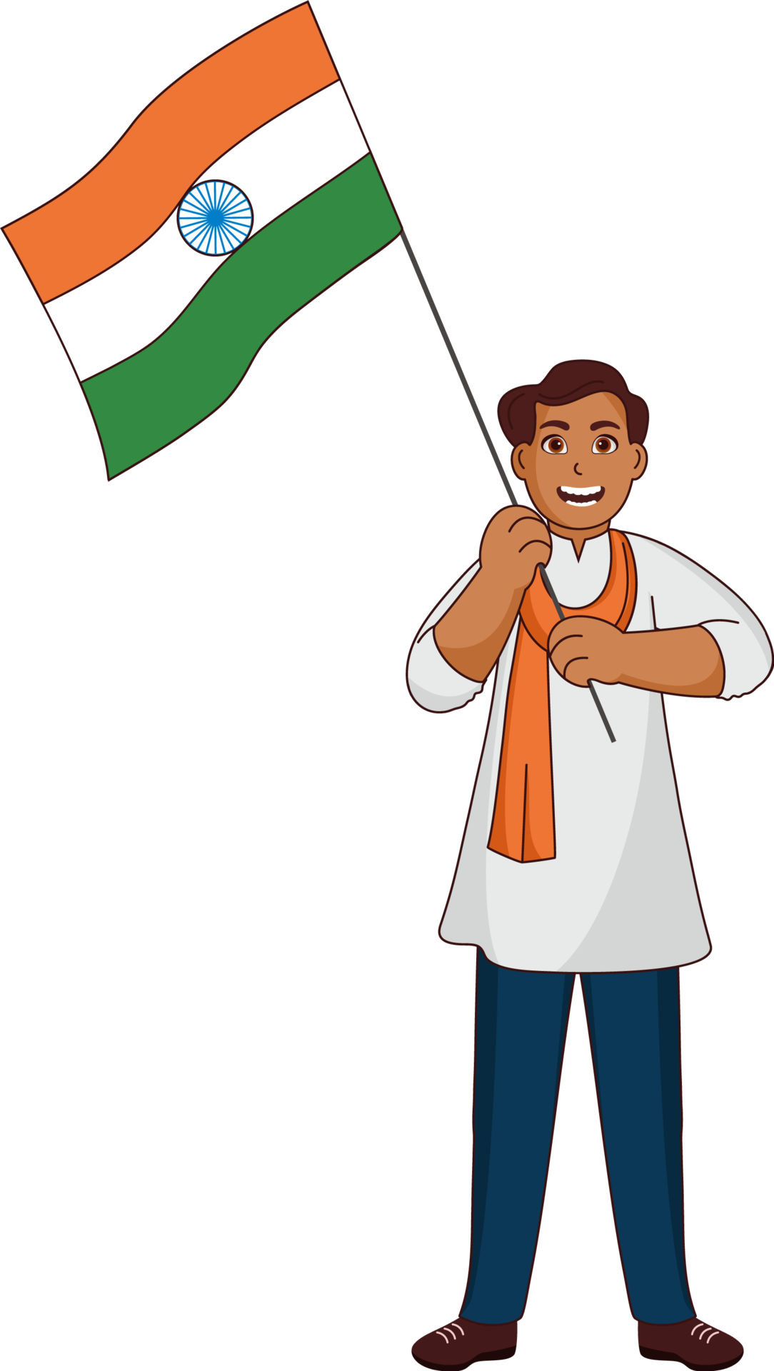 Indian Young Man Holding National Flag In Standing Pose. 23651294 PNG Indian Young Man Holding National Flag In Standing Pose. 23651294 PNG