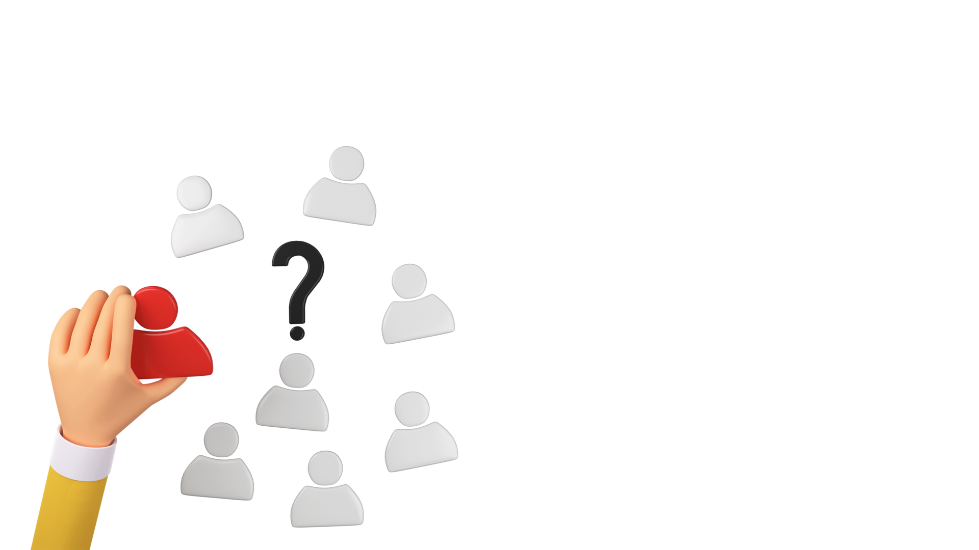Selection Of A Job Candidate From The Crowd For Recruitment 3d Render 23651333 Png