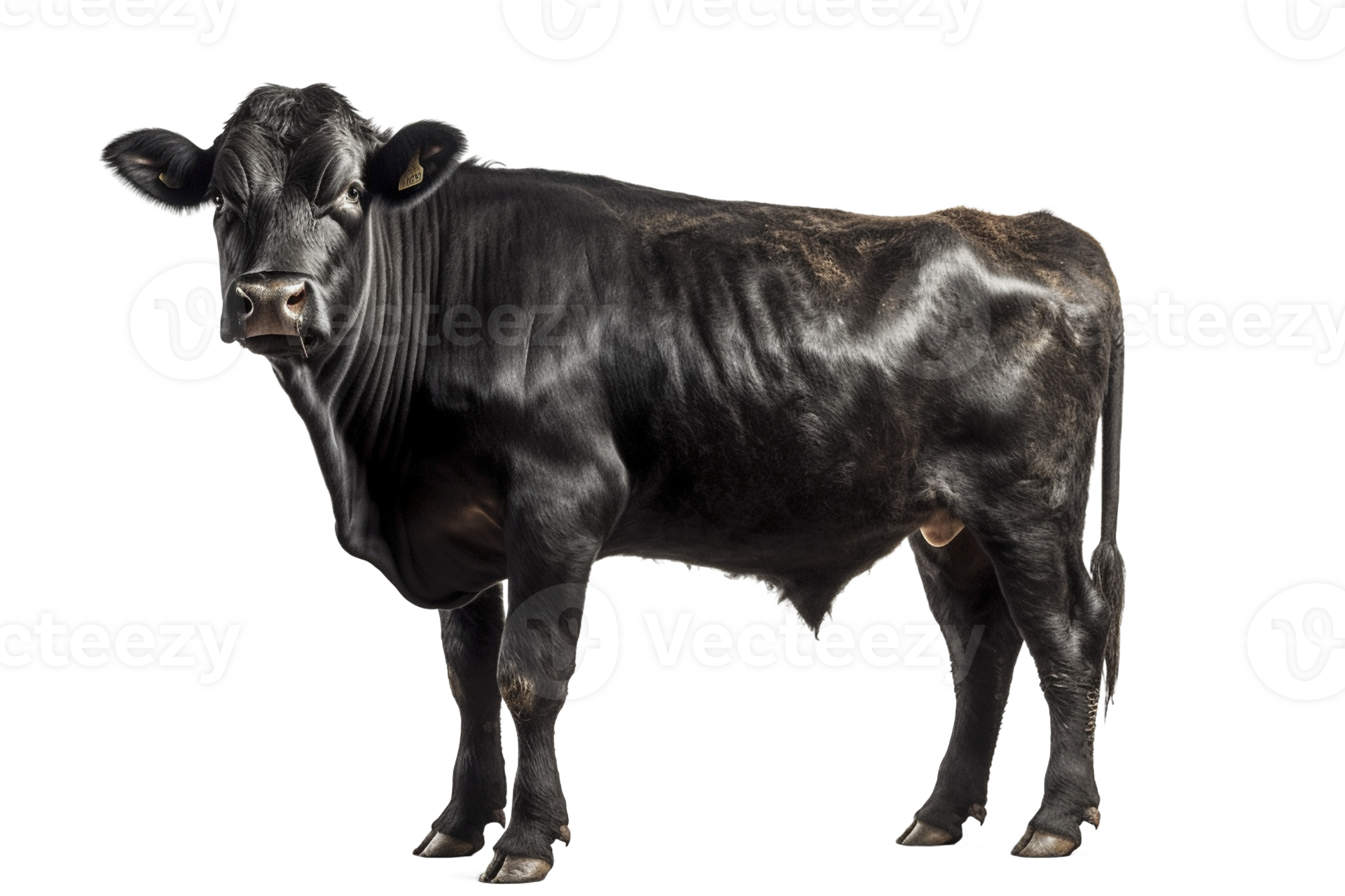 Black angus cow on transparent background, created with 23651908 PNG
