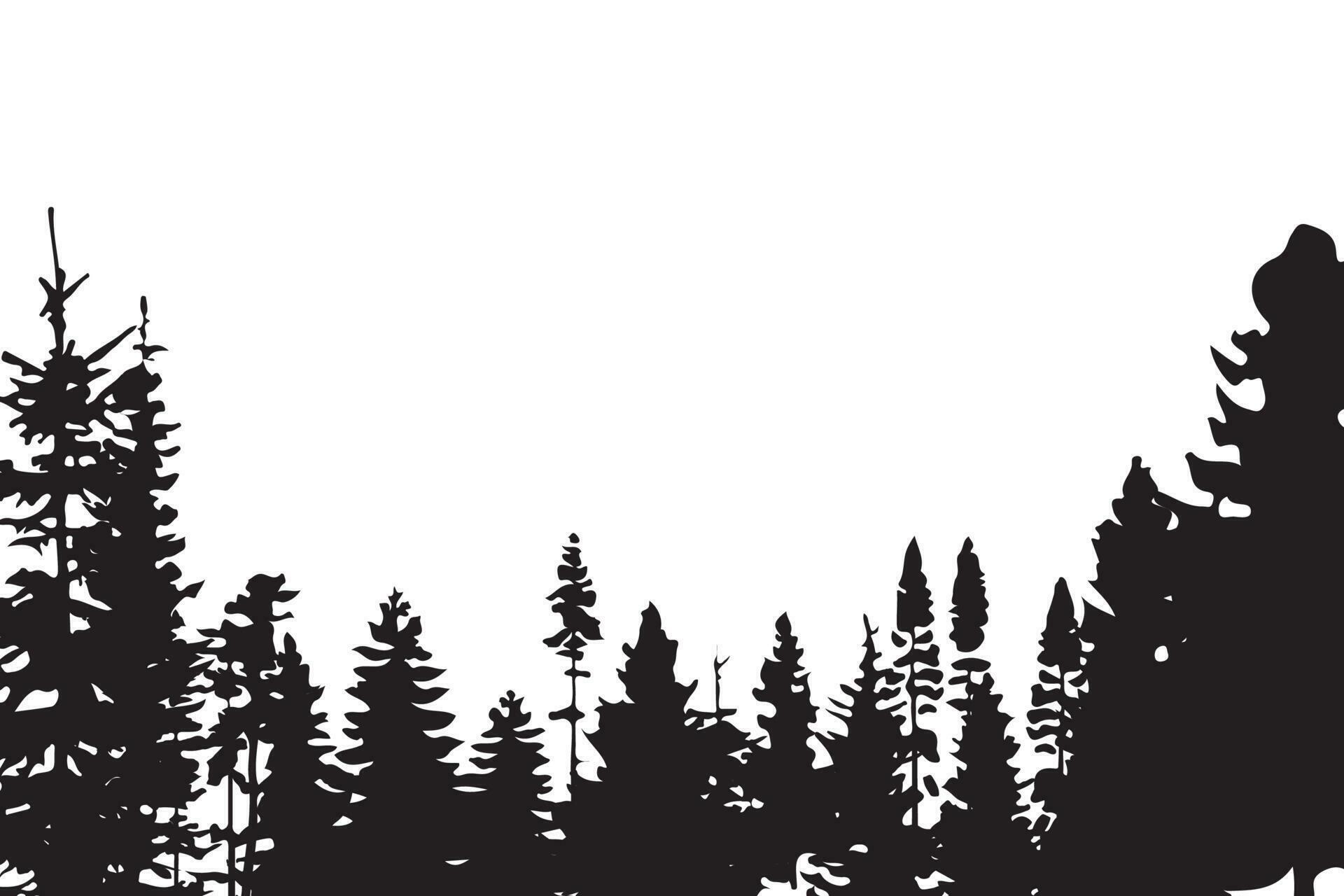 Vector collection of black pine trees on white background 23652042 ...