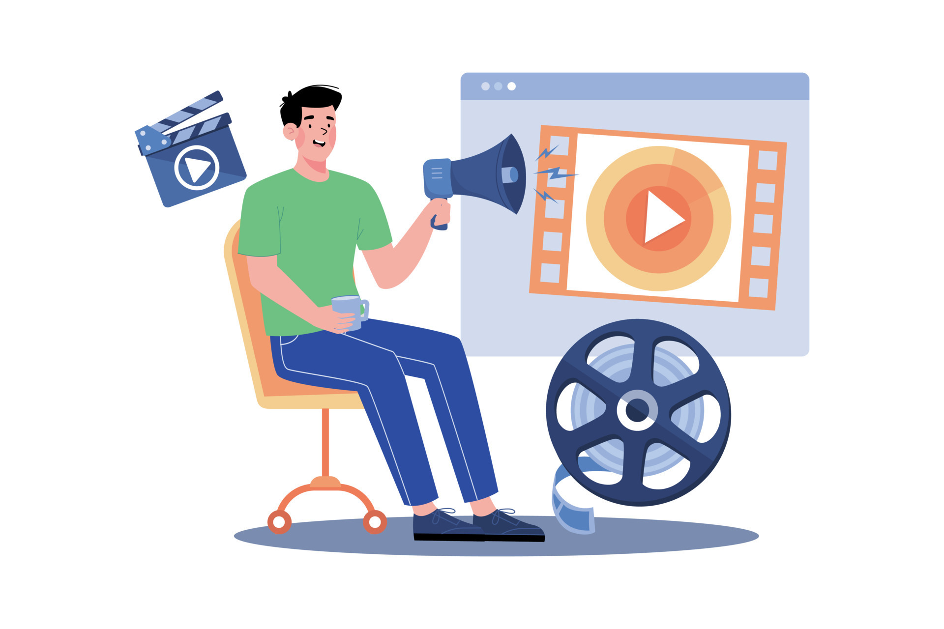 Documentary Filmmaker Tells A Story Through Video 23653194 Vector Art ...