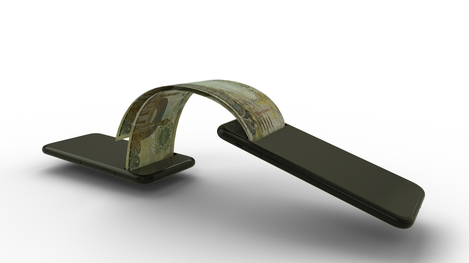 3D Rendering Of 100 Bahamian Dollar Notes Transferring From One Phone 3d-rendering-of-100-bahamian-dollar-notes-transferring-from-one-phone