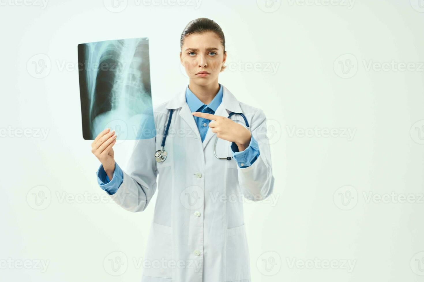 emotional female doctor x-ray hand gesture diagnostics 23655095 Stock ...