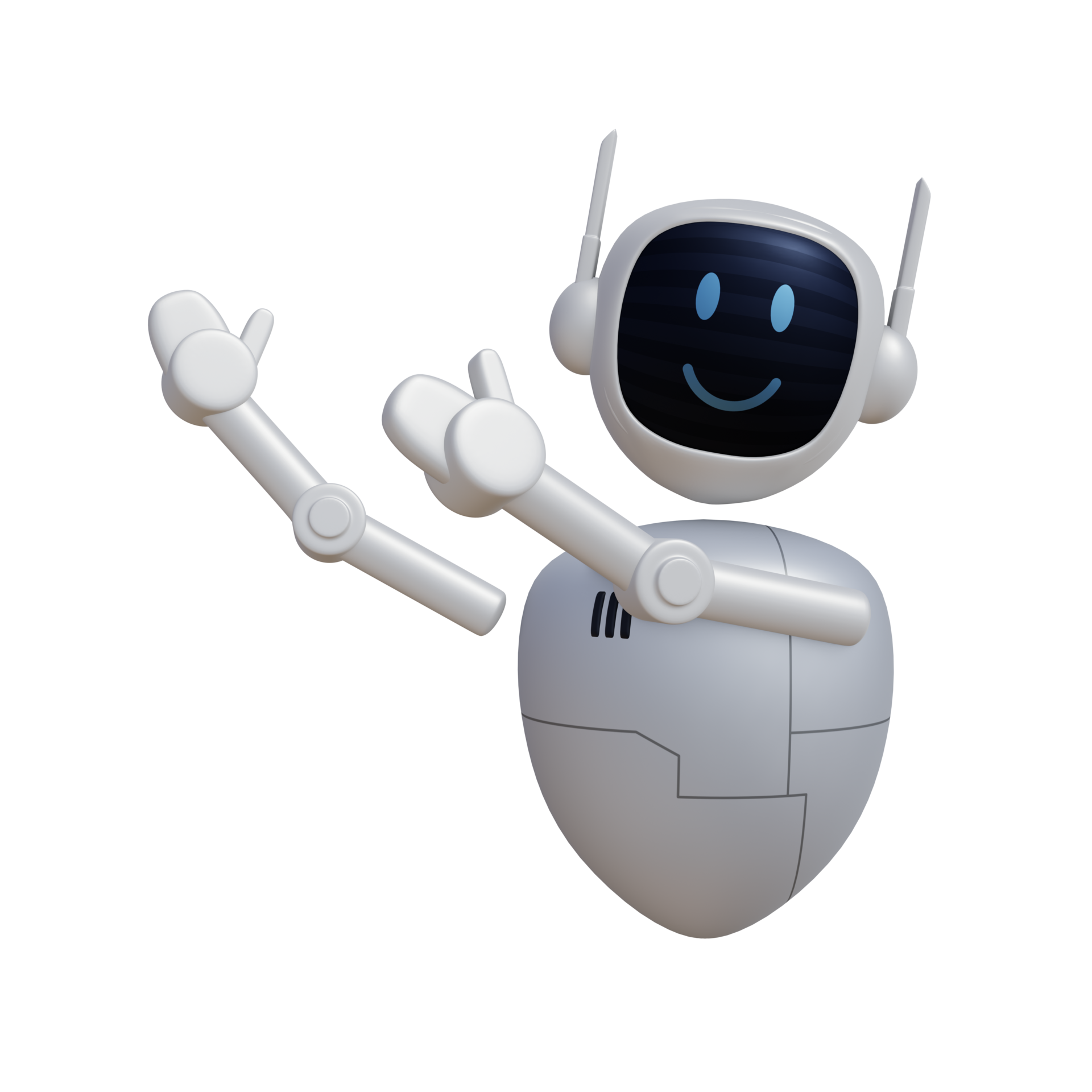 Robot 3d character pointing to up direction 23655212 PNG