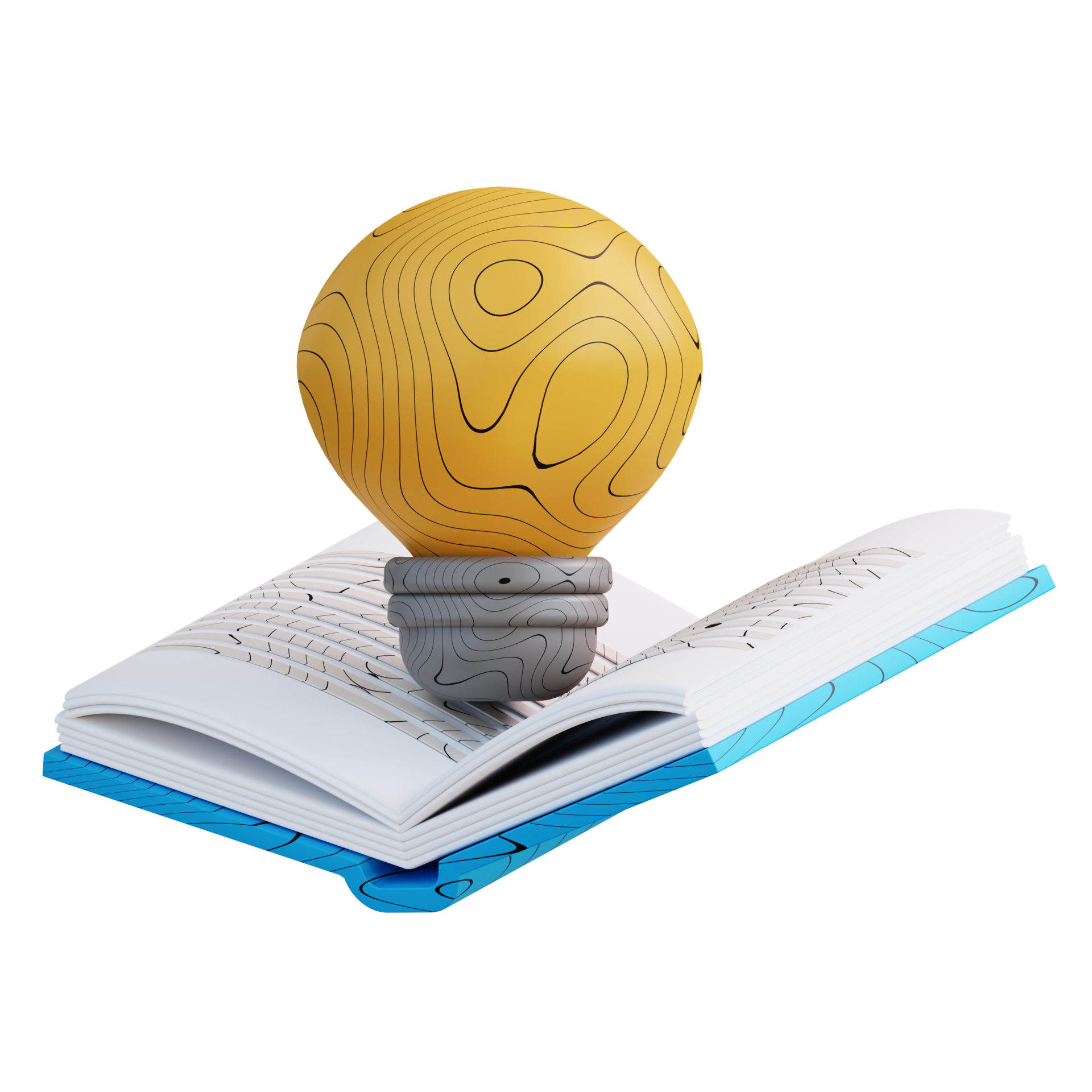 3d Ilustración De Libro Y Idea Lámpara 23655803 Png