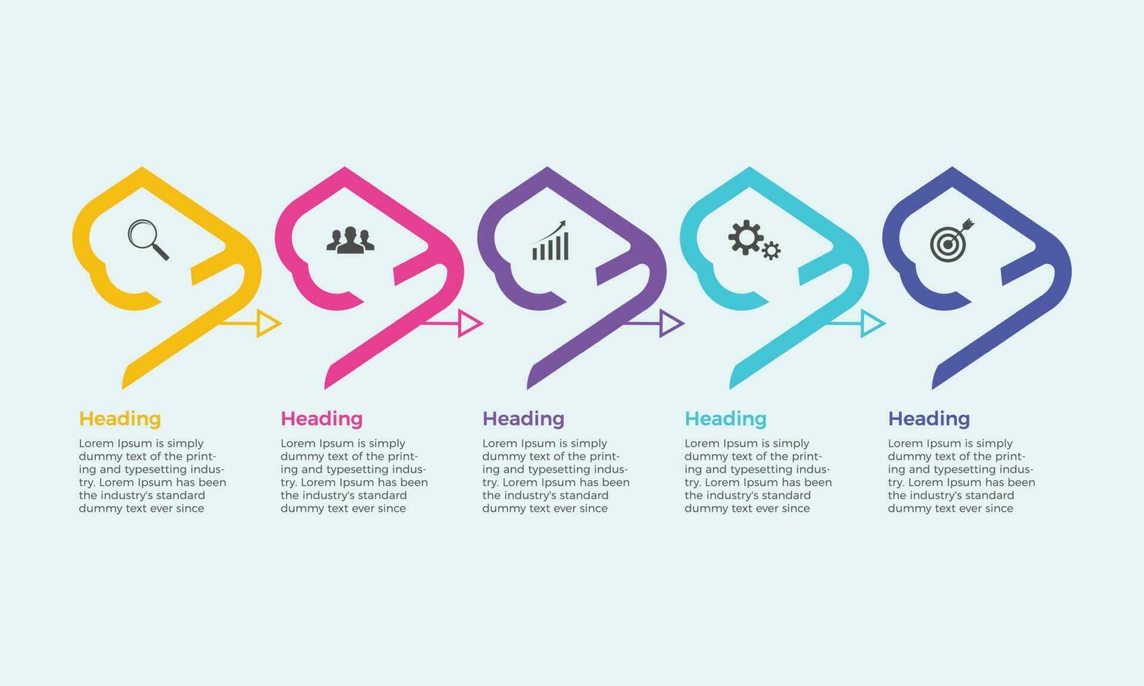 Business concept infographic template with diagram. Five steps ... Business concept infographic template with diagram. Five steps ...
