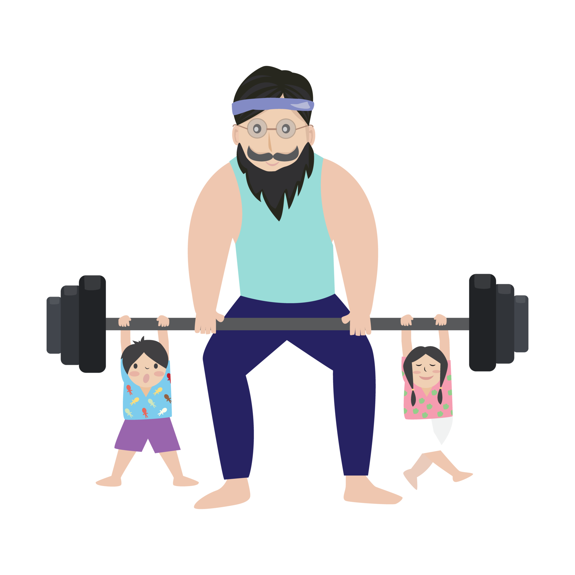 Happy Father s Day Celebration With Dad And Kid Weightlifting 23658094 PNG happy-father-s-day-celebration-with-dad-and-kid-weightlifting-23658094-png