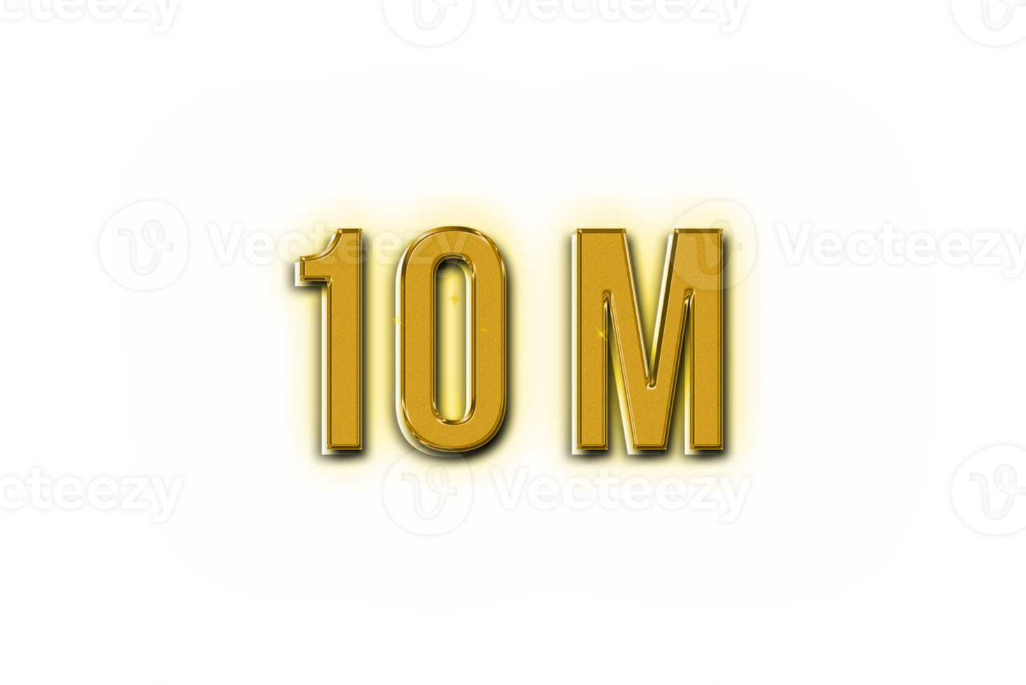 10 million subscribers celebration greeting Number with golden design 23658310 PNG