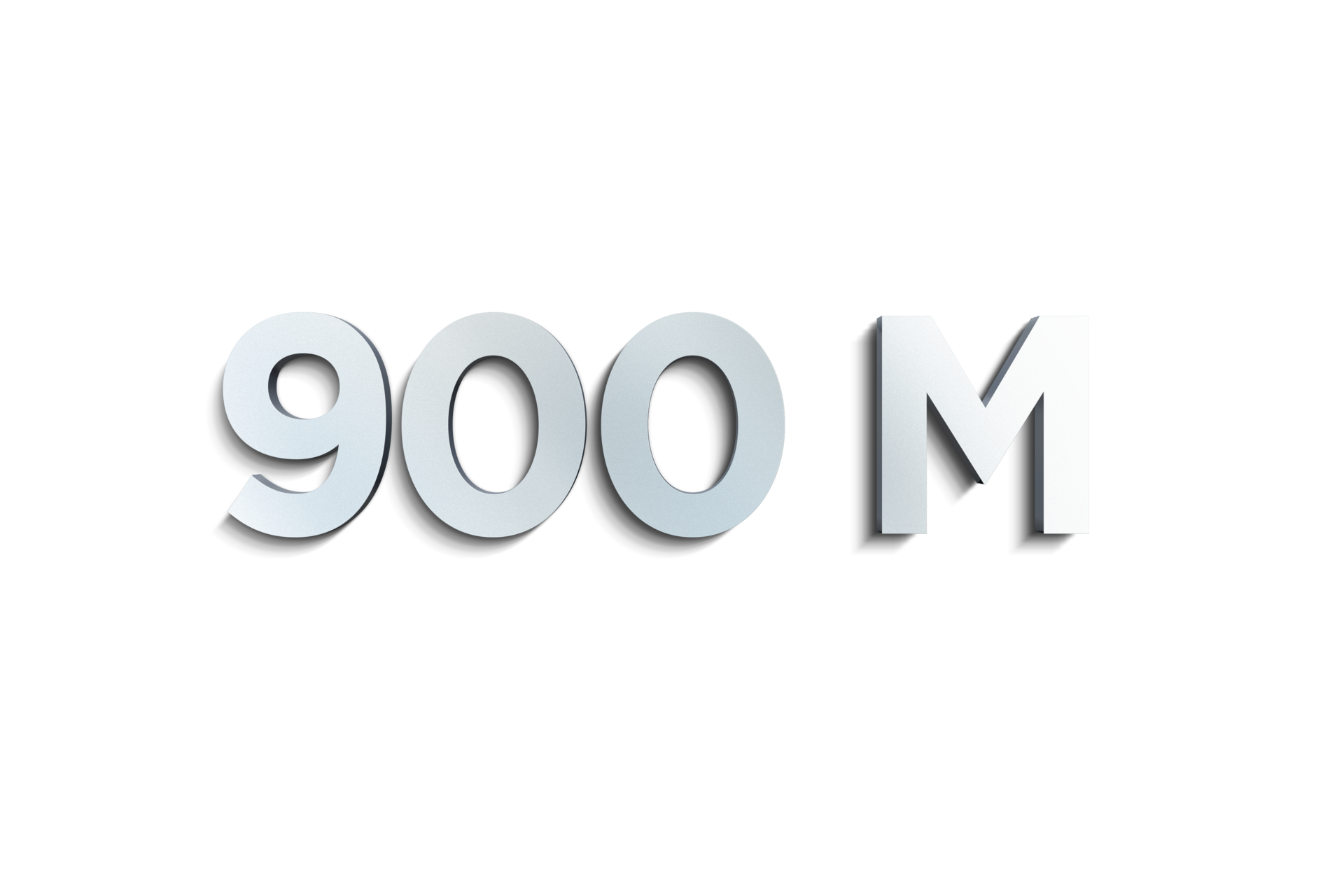 900 Million Subscribers Celebration Greeting Number With Steel Design