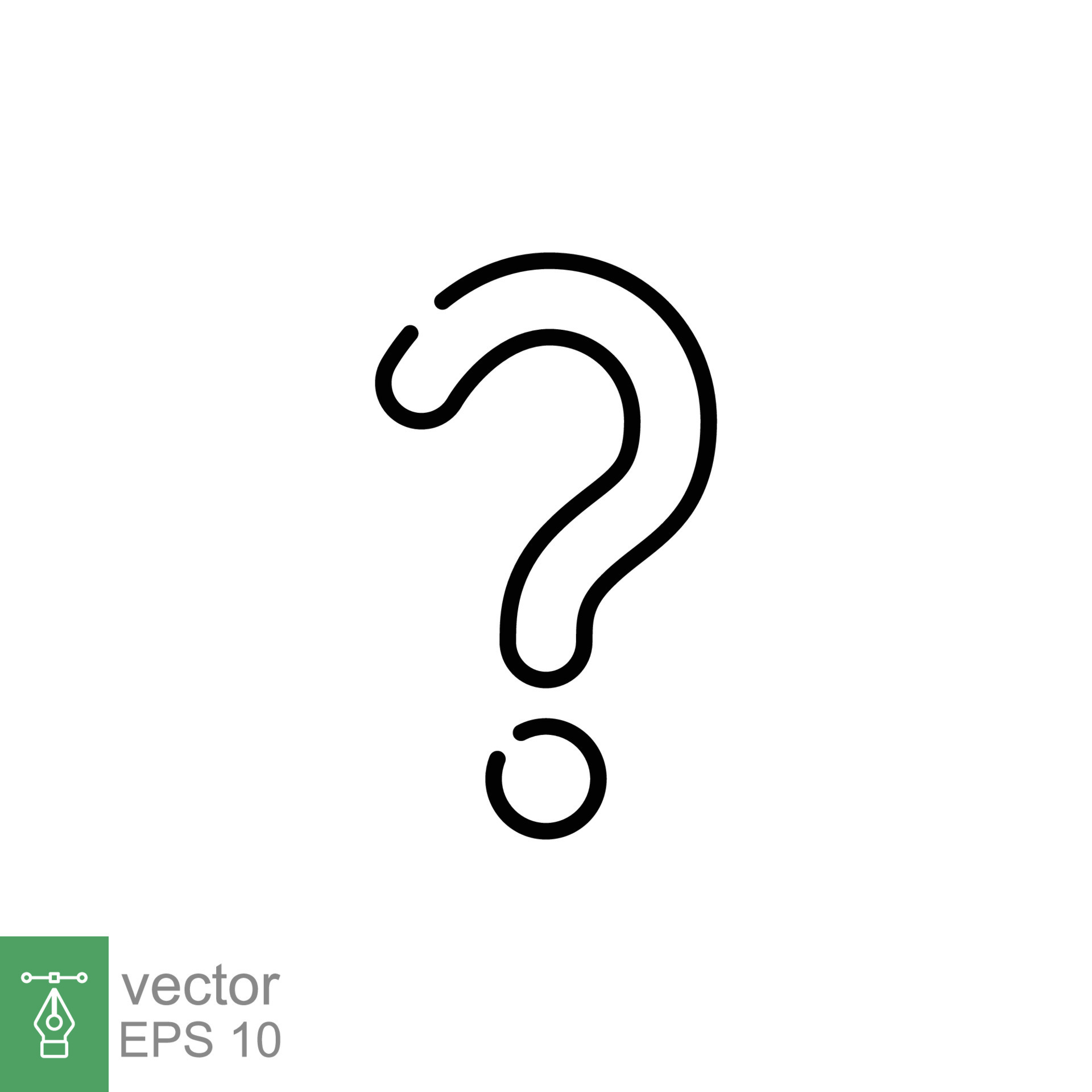 pregunta marca icono. sencillo contorno estilo. confundido, curioso, duda, problema, consulta ...