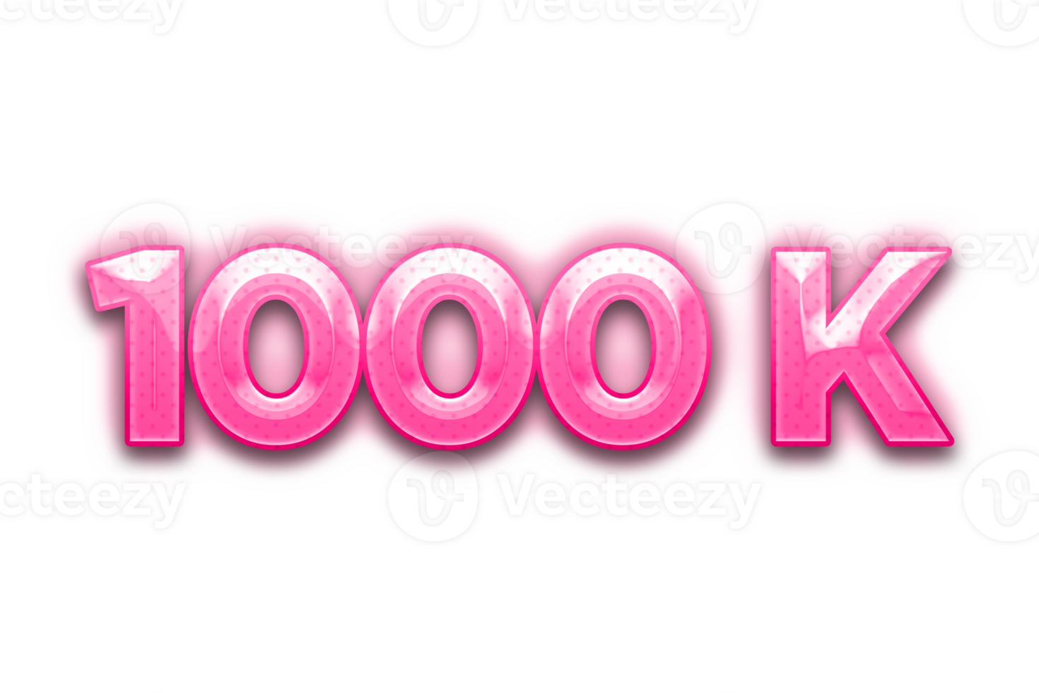 1000 k subscribers celebration greeting Number with pink 3d design 23659932 PNG