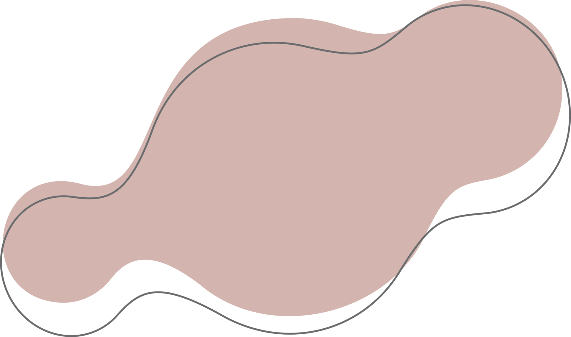 Pastel Organic Shape Abstract Irregular Blot In Minimal Trendy Design With Outline Circles