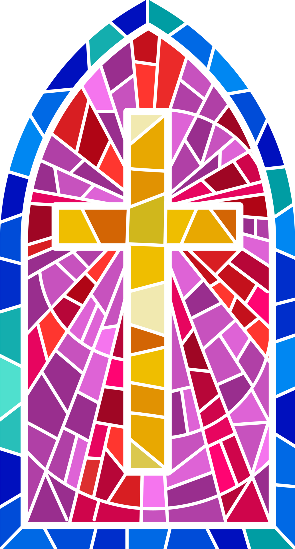 Church Glass Window Stained Mosaic Catholic Frame With Cross Book And
