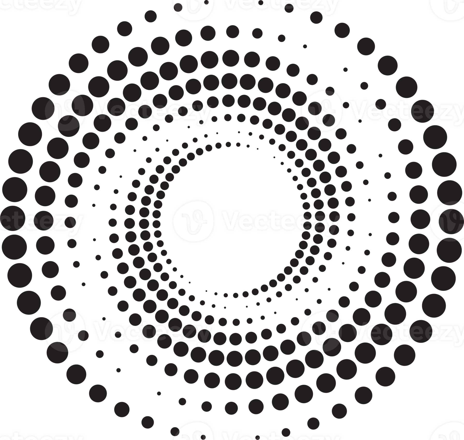 Dotted circles pattern. Abstract half tone graphic. Circular textured round spiral frame. Swirl ...