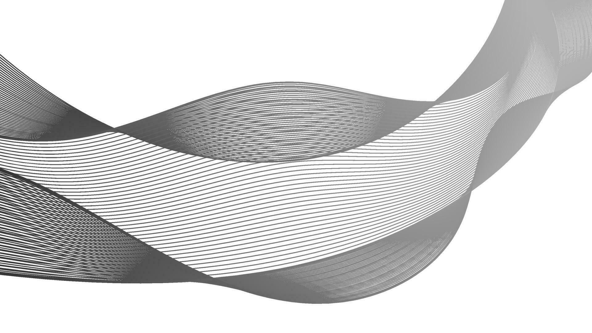 Abstract Backdrop With Monochrome Wave Gradient Lines On White Background Modern Technology