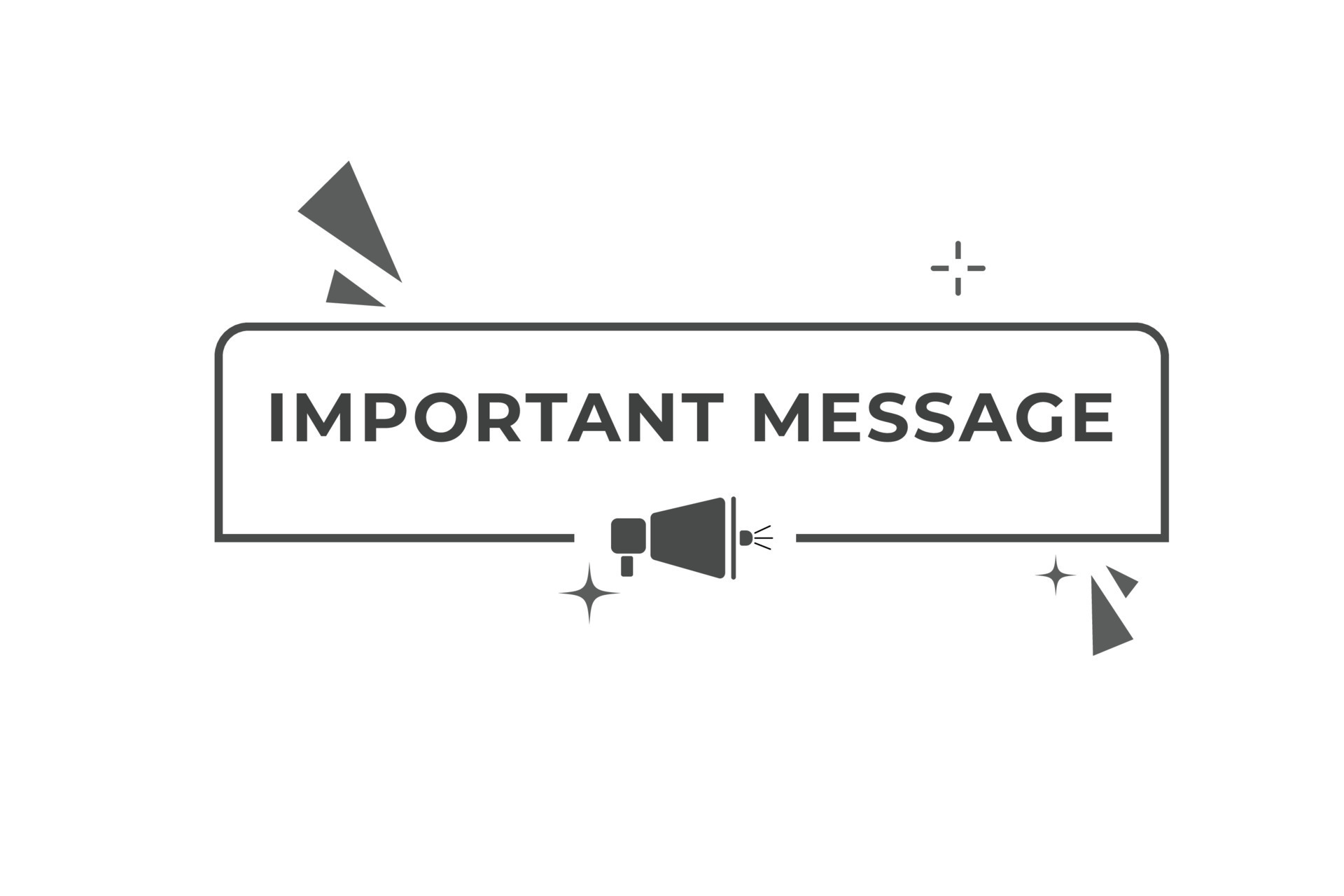Important Message Button. Speech Bubble, Banner Label Important Message ...