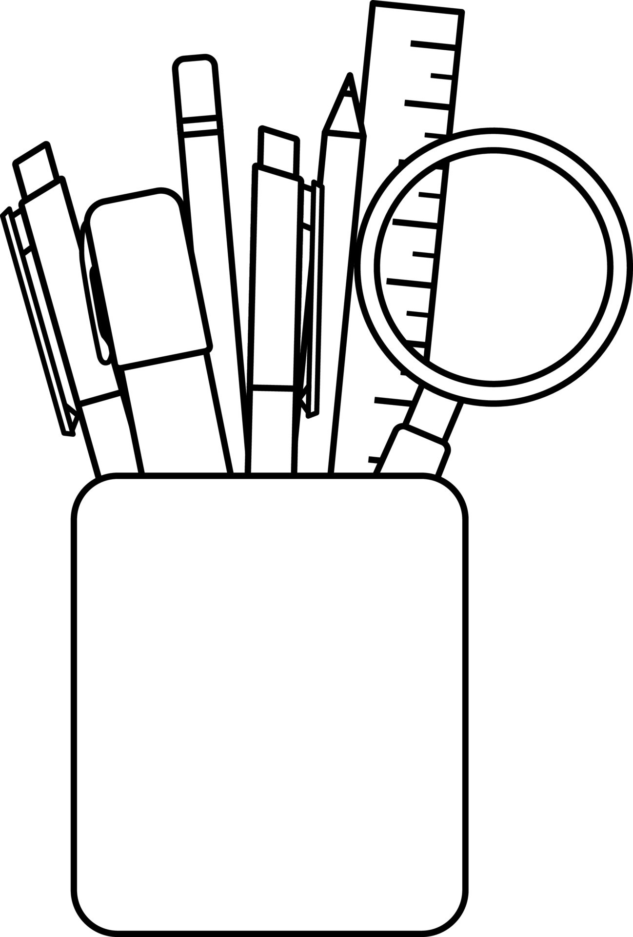 School Supply Clip Art Black And White