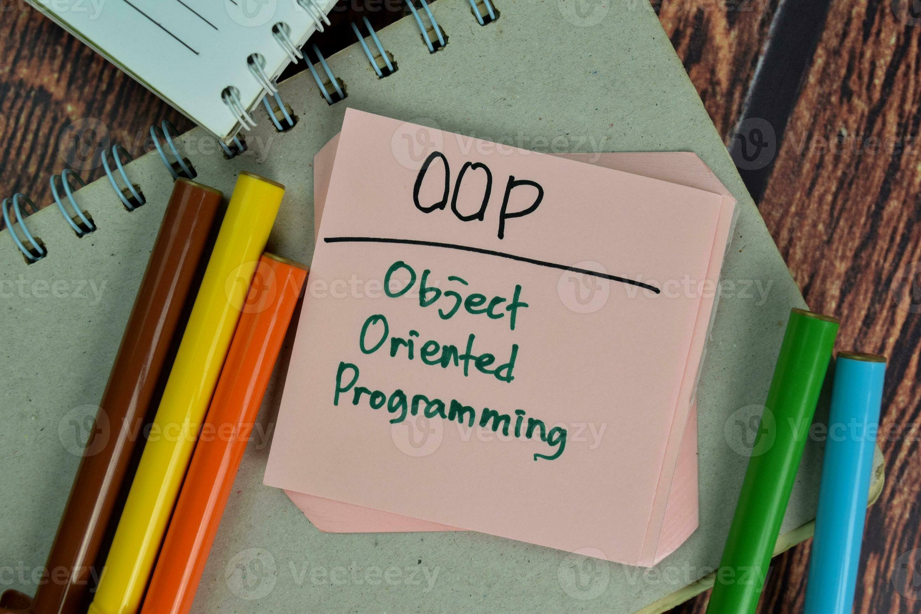 Oop Object Oriented Programming Write On Sticky Notes Isolated On