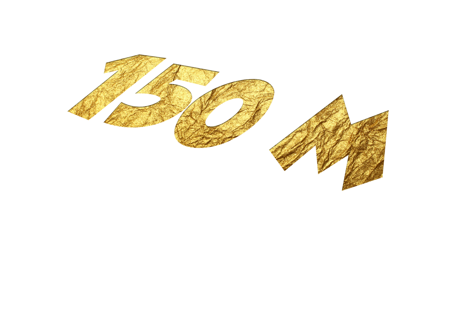 150 Million Subscribers Celebration Greeting Number With Golden Paper